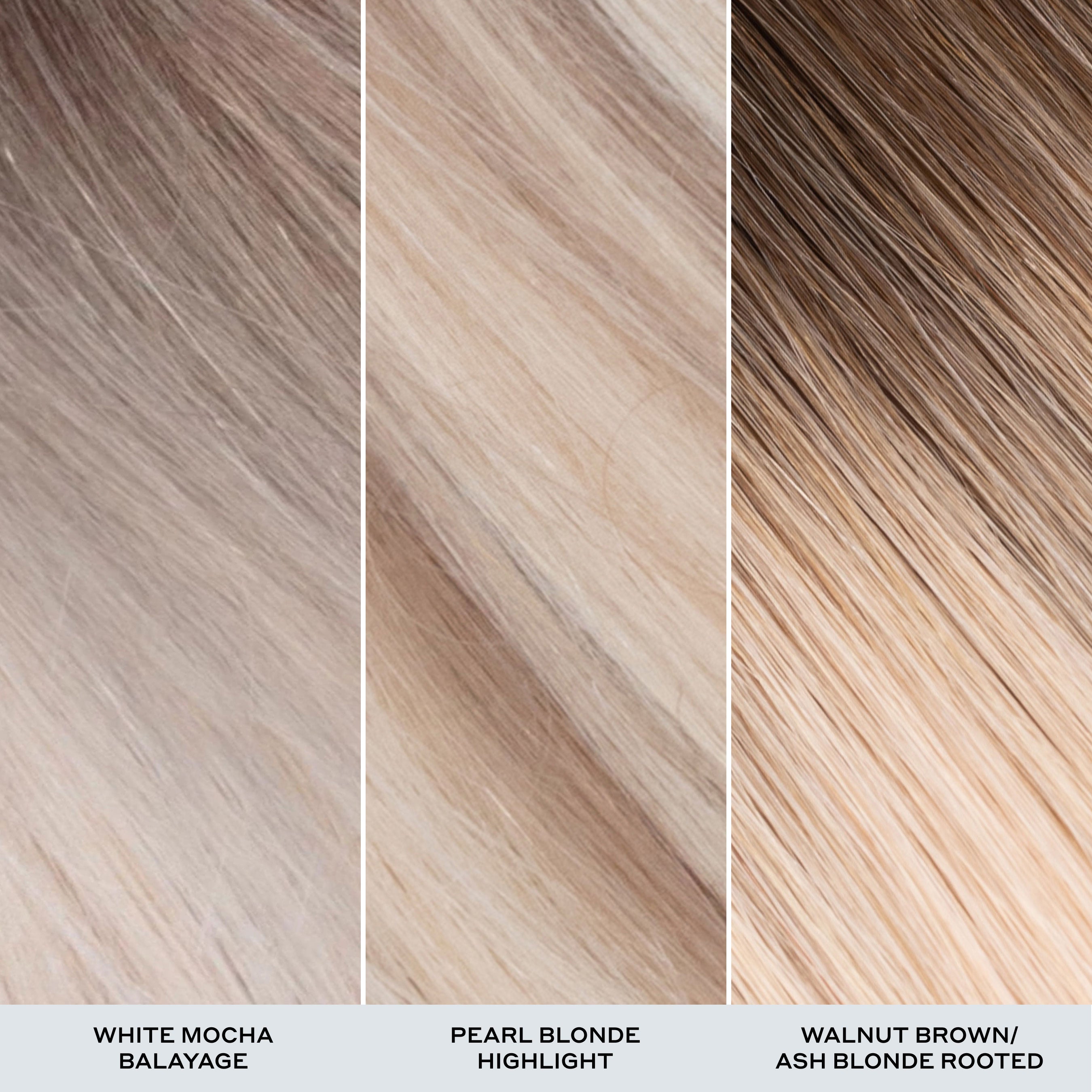 Silk Seam™ ColorMatch Sample Set, Rooted Blondes (Set of 3) – BELLAMI Hair