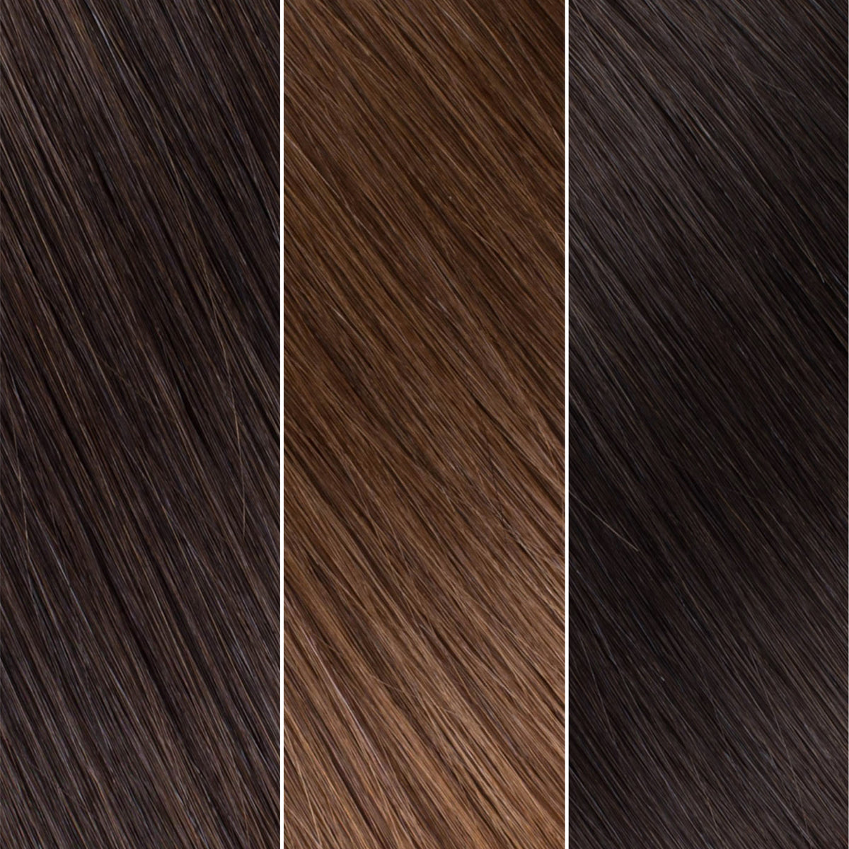 Silk Seam™ ColorMatch Sample Set, Browns (Set of 3) – BELLAMI Hair
