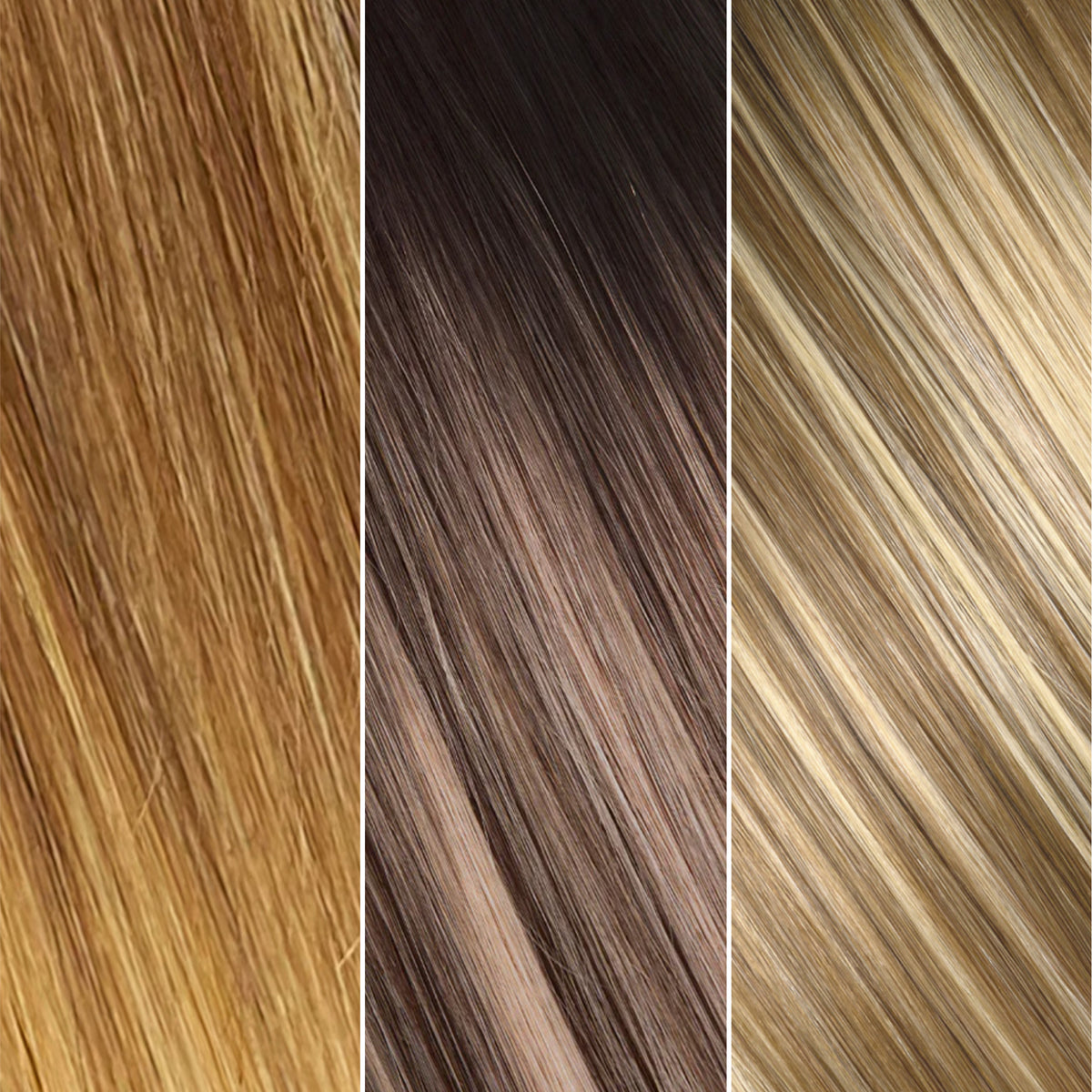 Silk Seam™ ColorMatch Sample Set, Medium Browns (Set of 3) – BELLAMI Hair