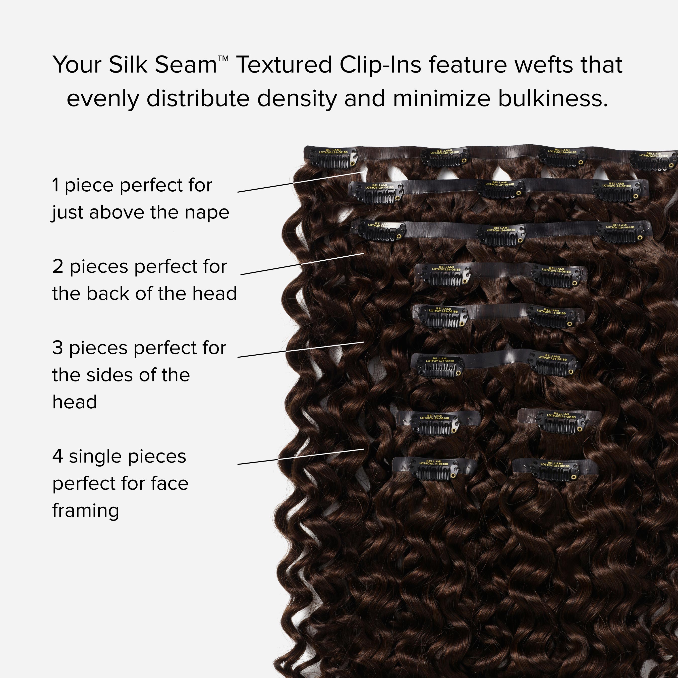 Silk Seam™ Textured Clip-In, Chocolate Brown 3A – BELLAMI Hair