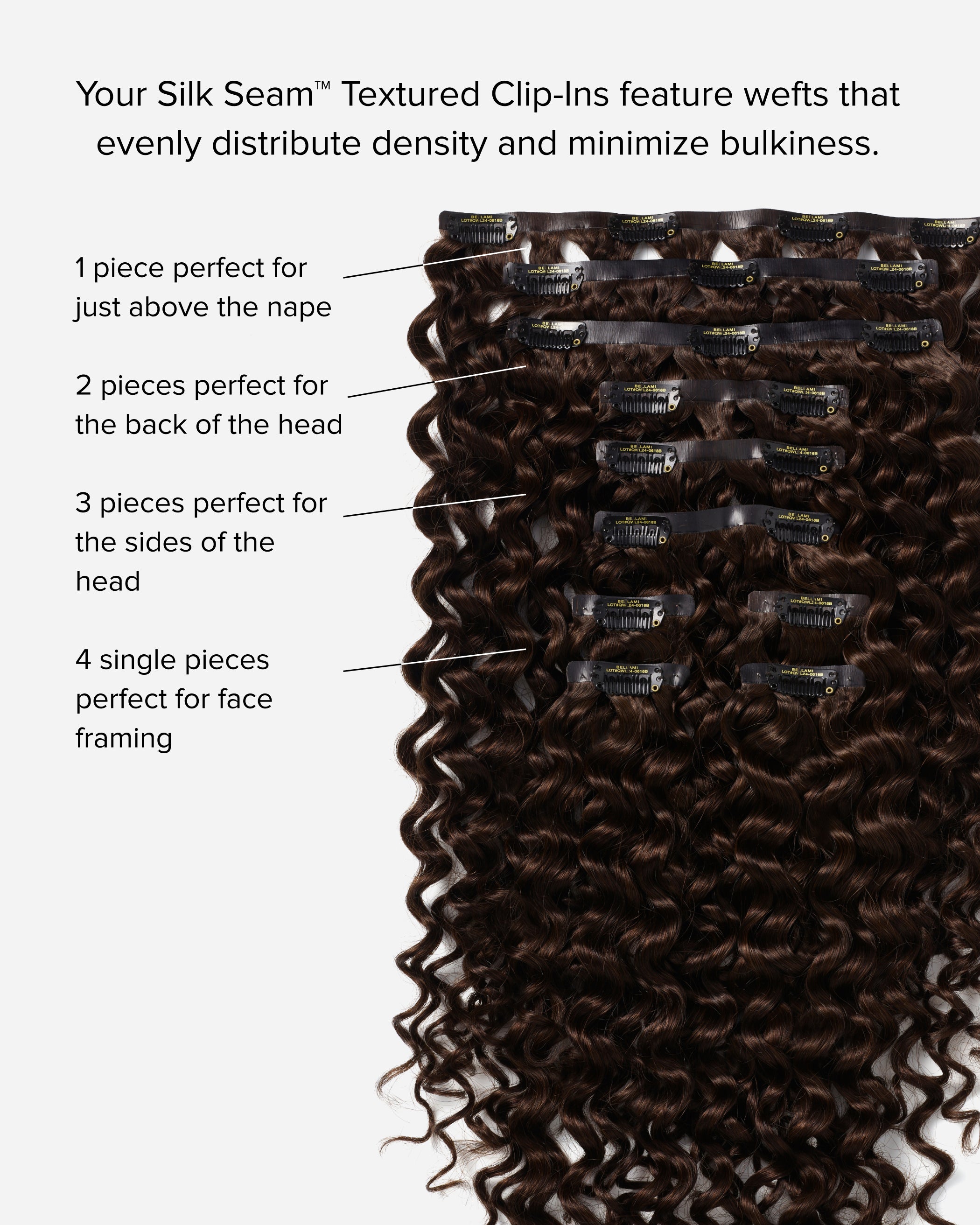 Silk Seam™ Textured Clip-In, Chestnut Brown #6 Natural 3A – BELLAMI Hair