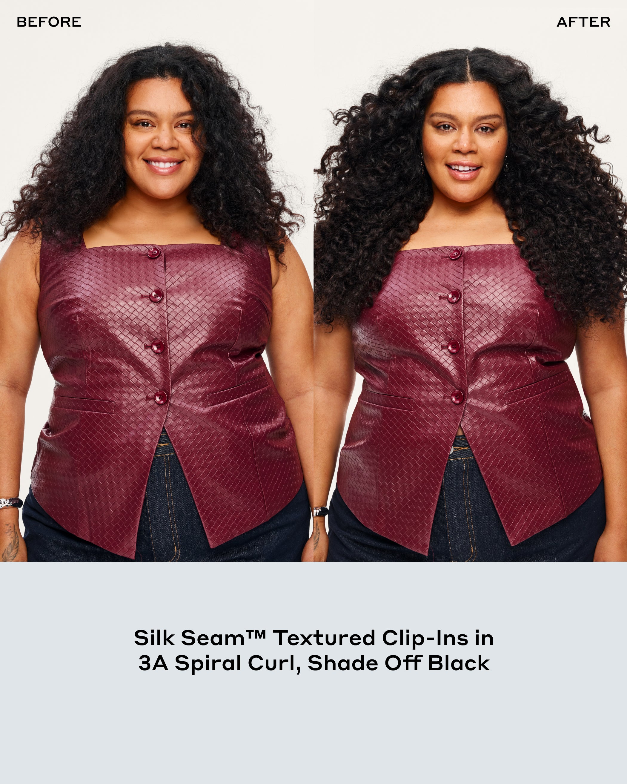 Silk Seam™ Textured Clip-In, Off Black #1B Natural 3A – BELLAMI Hair
